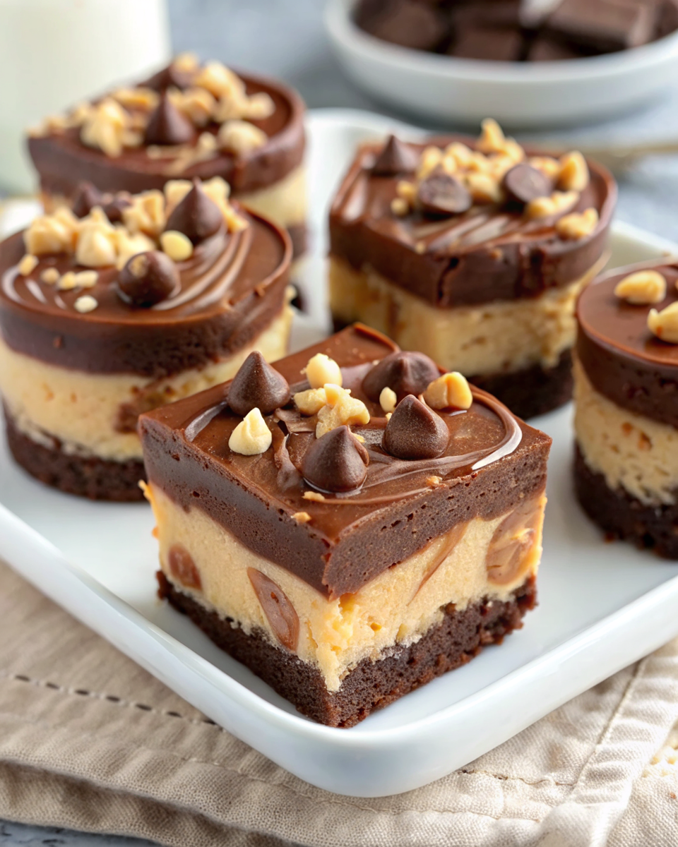 Ultimate Chocolate Peanut Butter Cheesecake Bars Recipe - Erin Recipes