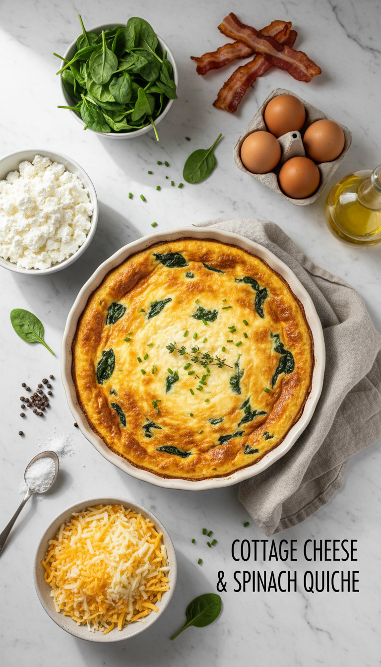 Cottage Cheese and Spinach Crustless Quiche Recipe - Erin Recipes