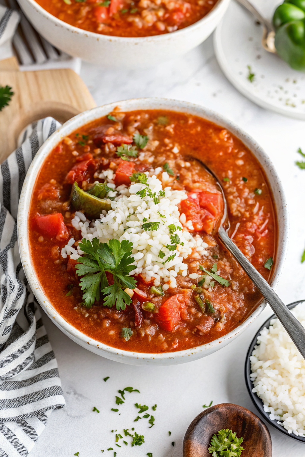 Easy Stuffed Pepper Soup (with Rice) - Weeknight Winner - Erin Recipes
